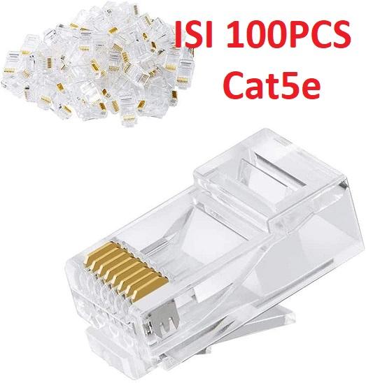 Jual Konector RJ45 Cat5E Isi 100Pcs - Conector RJ 45 - Kepala Kabel lan ...