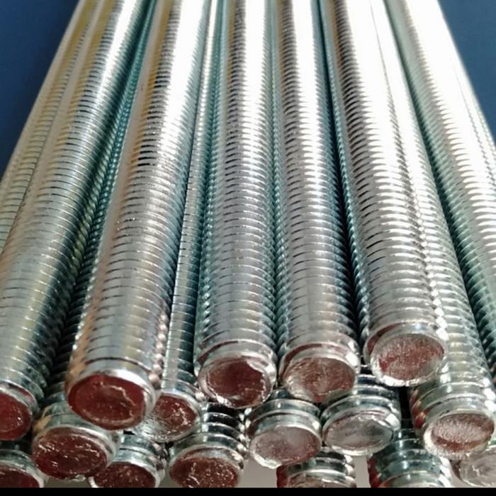 Jual asdrat besi putih galvanis m24 x 1 meter long drat m24 stud bolt ...