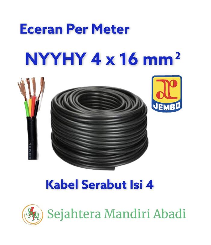 Jual Kabel Serabut NYYHY 4x16 Jembo Per Meter Eceran Isi 4 Kulit Hitam - Kota Bandung ...