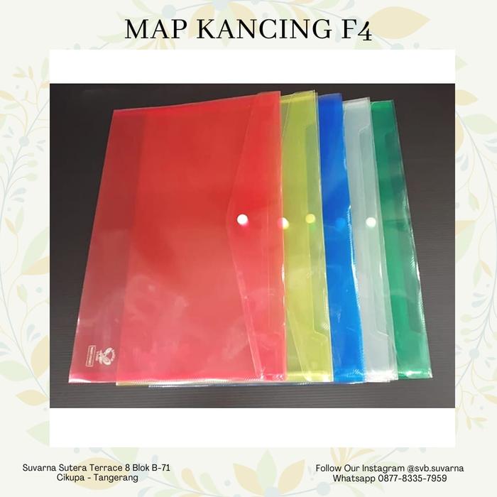 Jual Map plastik kancing / map kancing punggung Folio / Map Transparant ...