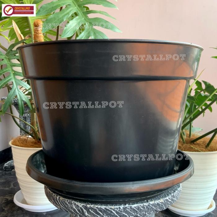 Promo Pot bunga plastik hitam SIMBA 40cm+tatakan bawah - Kota Tangerang ...