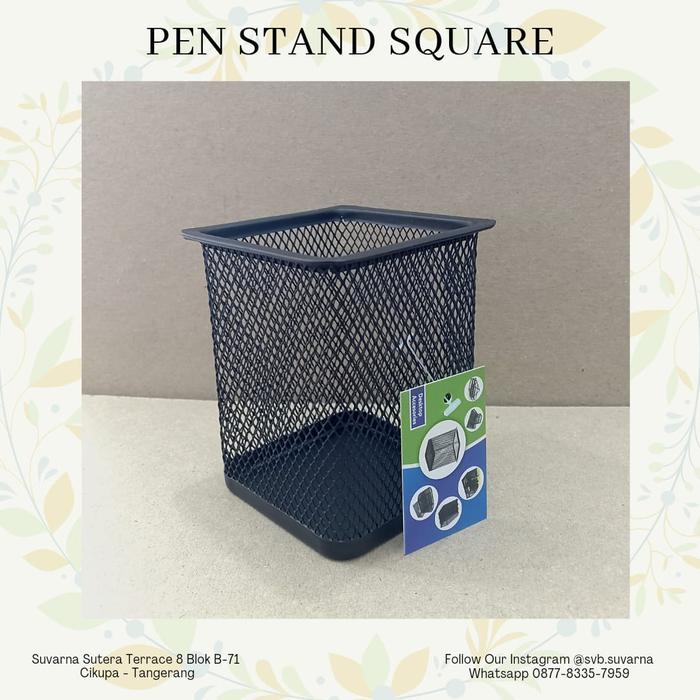 Jual pen stand holder square / tempat pensil / kuas / pulpen ...