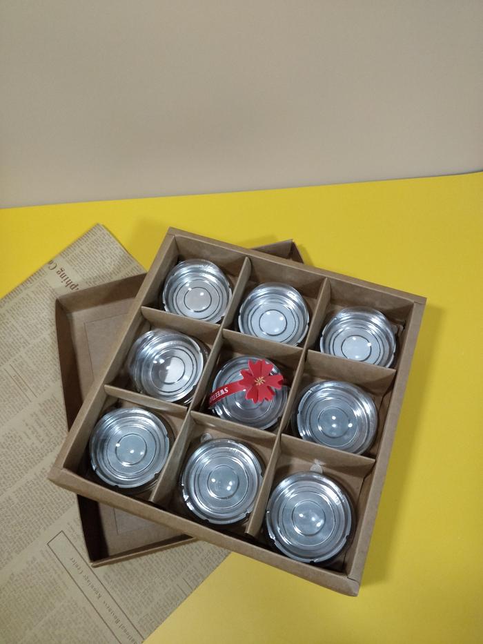 Jual Box Kotak Dus Kue Kraft Coklat (Sekat 9) 25 X 25 X 5 - Kota ...