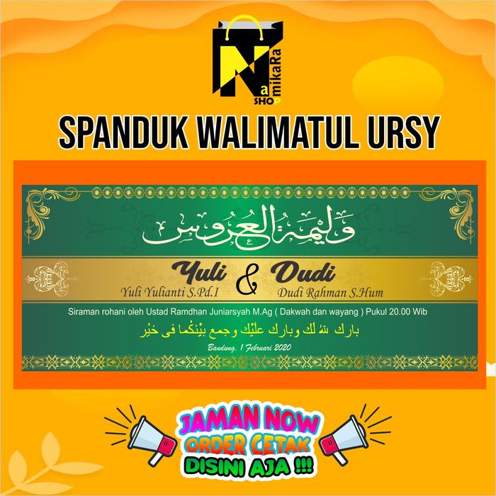 Jual Spanduk Banner Backdrop WALIMATUL URSY ukuran 3X1 m - Kab. Bandung ...