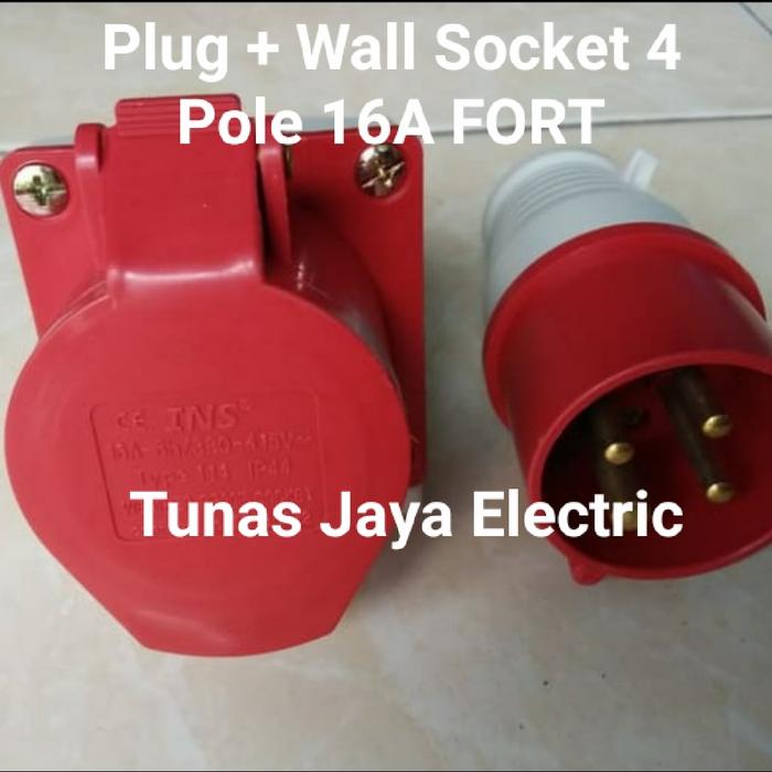 Jual Plug Industri + Socket Surface 4Pole 16A FORT - Kota Surabaya - Tunas Electric | Tokopedia