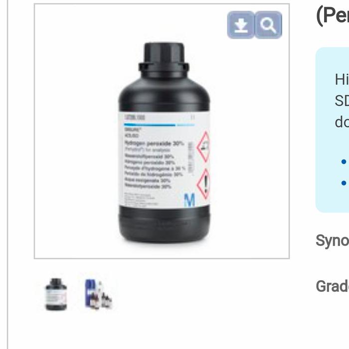 Jual hydrogen peroxide 30% 107209 2.5L Merck - Jakarta Timur - Kimia ...
