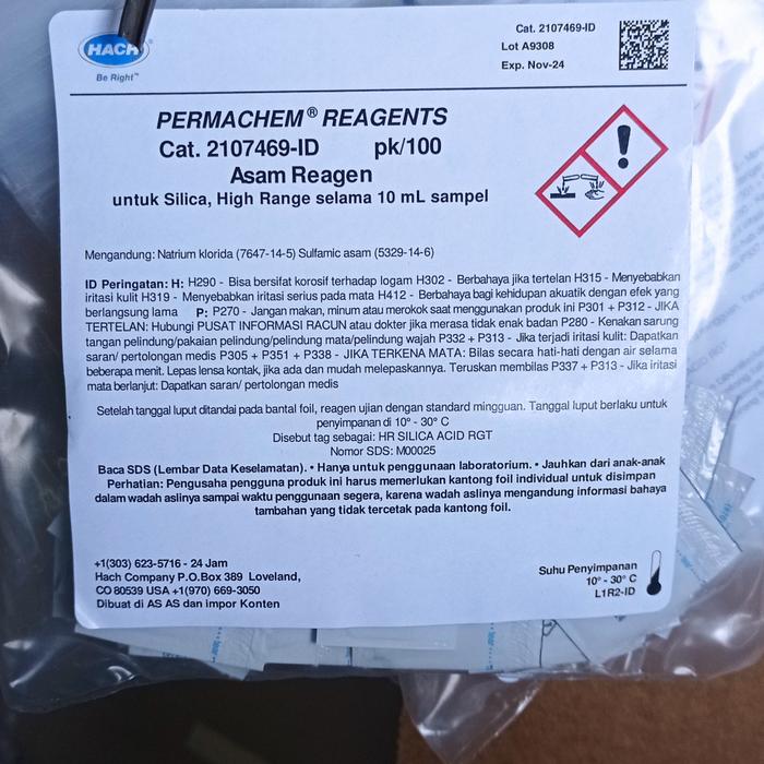 Jual Hach 2107469 Acid Reagent Powder Pillows for HR Silica 10 ml ...