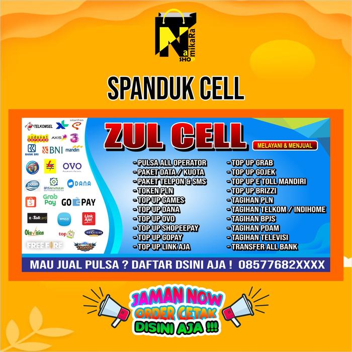 Jual Spanduk Banner Backdrop untuk JUAL PULSA/ CELL/CELLULAR ukuran 2X1 ...