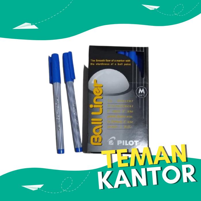 Jual Bolpen/Bolpoint/Pulpen Pilot Ball Liner/Balliner M 0.8 HITAM/BIRU ...