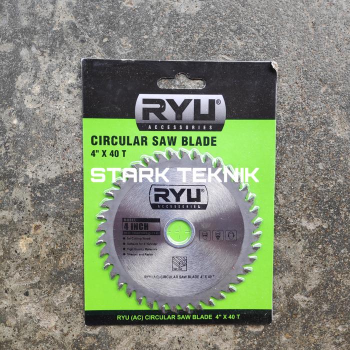 Jual RYU CIRCULAR SAW BLADE 4 INCH / MATA GERGAJI KAYU 4" X40T GIGI ...