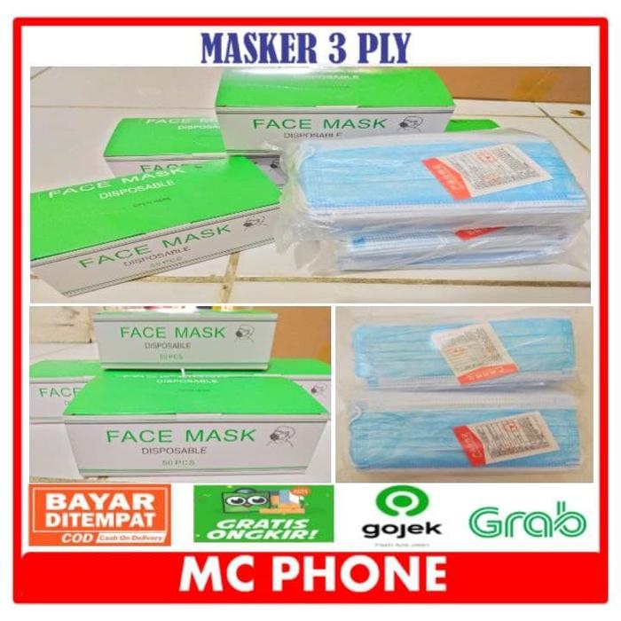 Jual MASKER 3PLY SURGICAL MASK 3 PLY 1 BOX ISI 50 PCS - BIASA - Kota ...