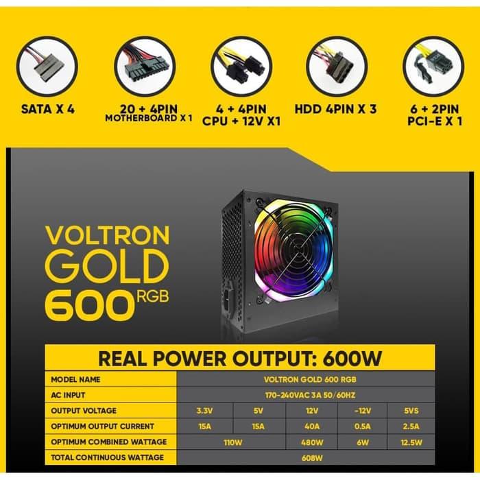 Jual Power Supply Psu Armaggeddon Voltron Gold 600 Rgb 600 Watt Di Seller Velvet Store ...