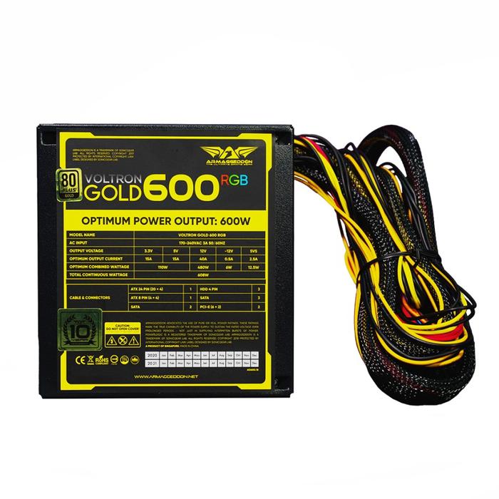 Jual Power Supply Psu Armaggeddon Voltron Gold 600 Rgb 600 Watt Di Seller Sweet Shop ...