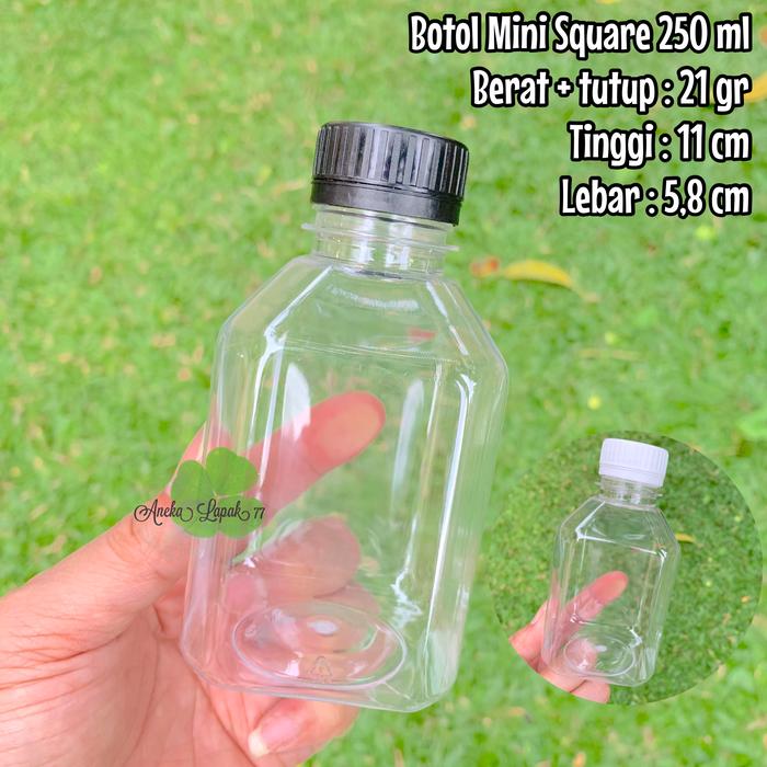 Jual Botol Mini Square 250 ml Botol Kopi Juice kotak pendek 250 ml lucu ...