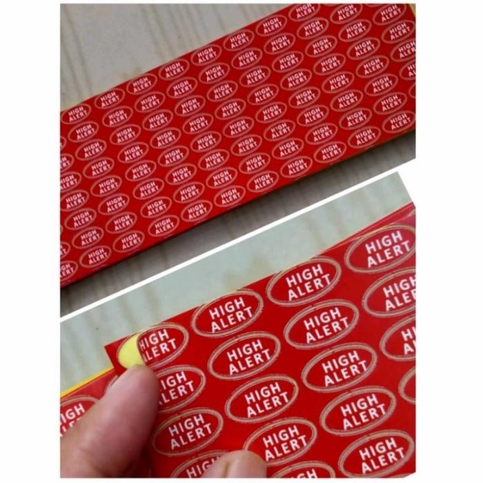 Jual Stiker Label Lasa & Label Hight Alert (Dobel Cek) - Hight Alert ...