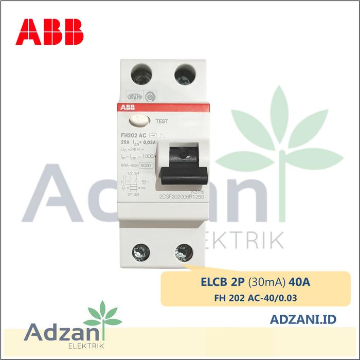 Jual ABB ELCB/RCCB 2P 40A 30mA FH202 AC-40 0.03 FH 202 2CSF202006R1400 - Jakarta Pusat - Adzani ...