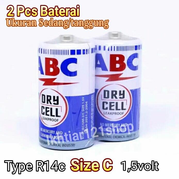 Jual 2 Pcs Baterai ABC Ukuran Sedang/Battery ABC size C R14C 1,5 Volt ...