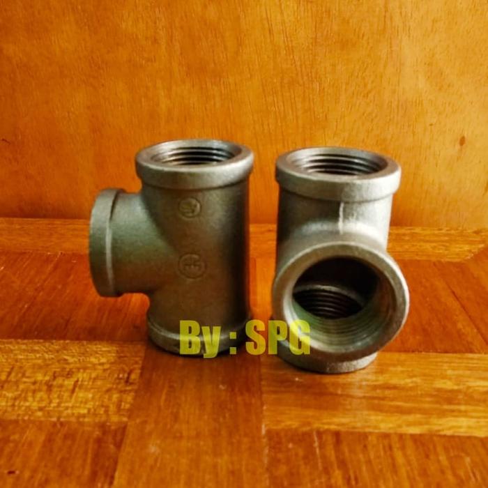 Jual Tee Besi Drat Hitam 1" inch Tee Drat Dalam Sambungan Pipa Besi ...