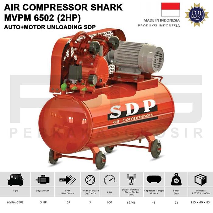 Jual Air Compressor SHARK MVPM 6502 2HP Type M Auto+Motor 2 HP - Kota ...