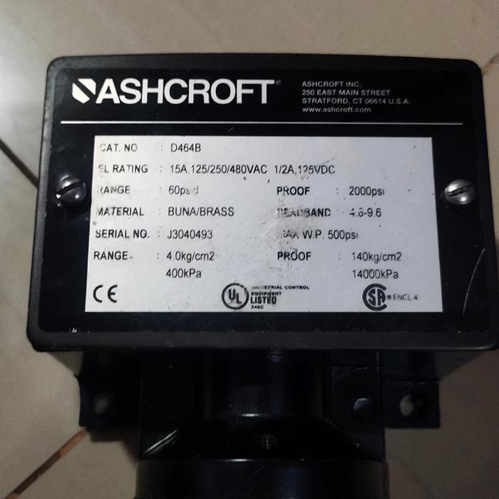 Jual Ashcroft pressure switch max range 500 psi - Kota Depok ...