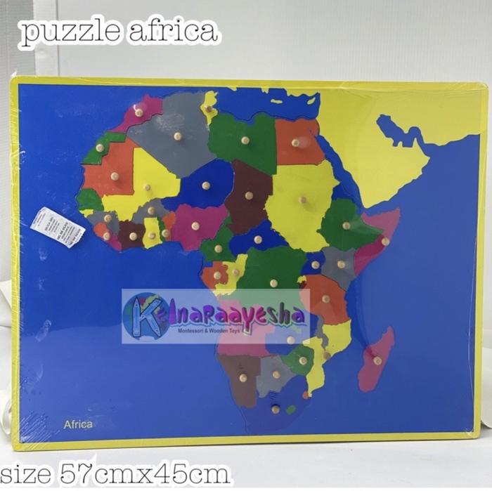 Jual Puzzle Benua montessori + control map/ Puzzle Continent map ...