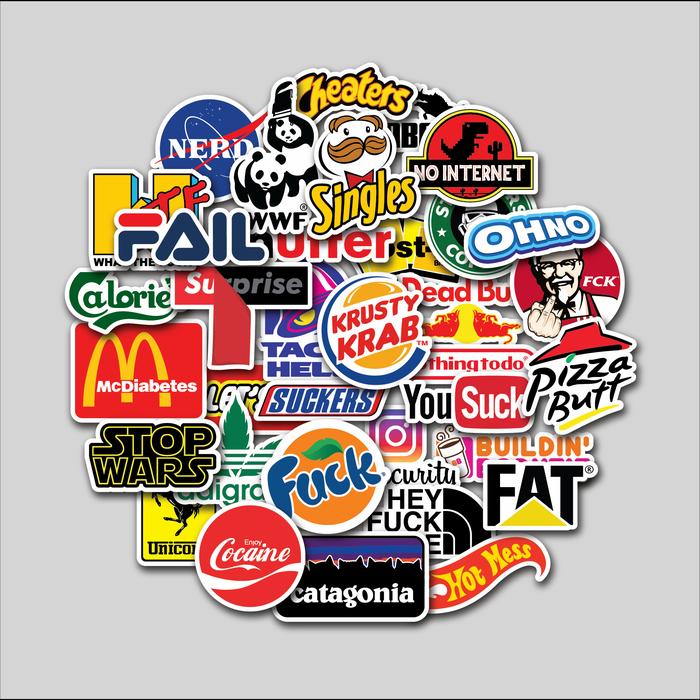 Jual STICKER LOGO BRAND PARODY / STICKER PACK LAPTOP VINYL / STIKER ...