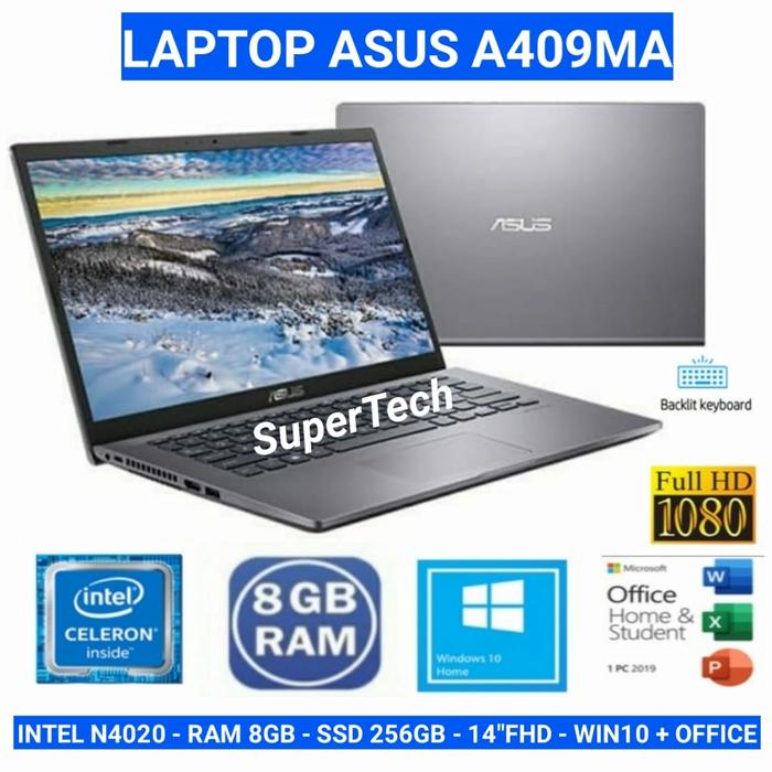 Jual LAPTOP ASUS A409MA N4020|RAM 8GB|256GB SSD|14''FHD|WIN10 + OHS ...