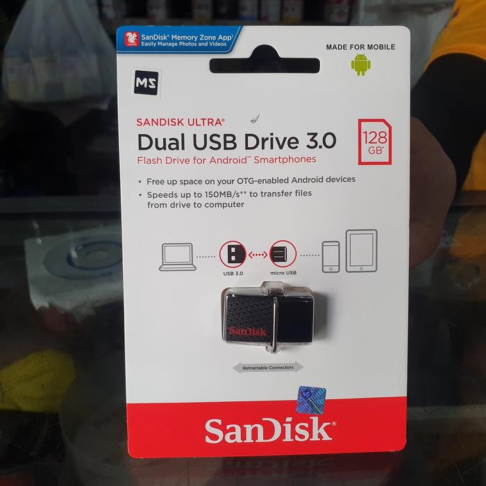 Jual Flashdisk OTG Sandisk 128GB OTG Micro USB Dual Drive USB 3.0 ...
