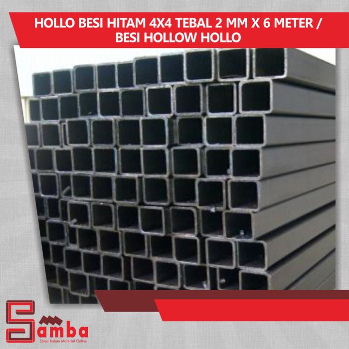 Jual HOLLO BESI HITAM 4X4 TEBAL 2 MM X 6 METER / BESI HOLLOW HOLLO ...