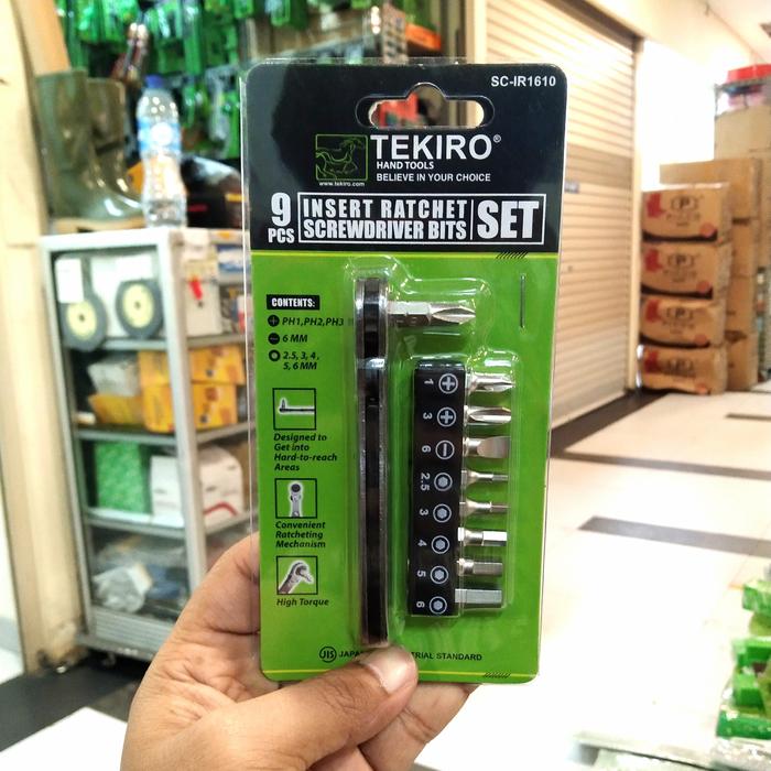 Jual Tekiro mata obeng ratchet set 9 pcs / insert ratchet screwdriver 9 ...