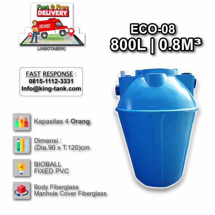 Jual BIOTANK FIBERGLASS - Septictank - 800 L / 0,8M3 (BIOFILTER-BIOTECH ...
