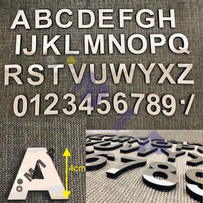 Jual Nomor rumah / Nomer rumah - stainless Cutting laser + spon Eva - 4 CM - Kota Surabaya - MIP ...