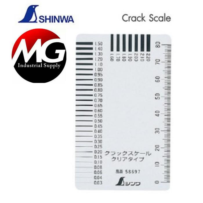 Jual SHINWA Clear Crack Scale Card Type 58697 ukur Keretakan Crack ...