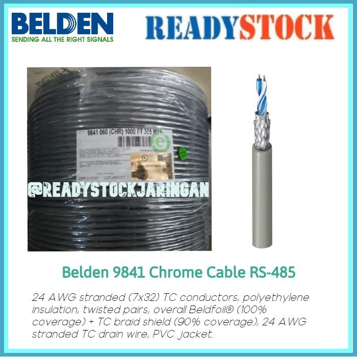 Jual BELDEN 9841 Chrome Cable RS-485 Multi-Conductor 24 AWG Stranded 1 ...