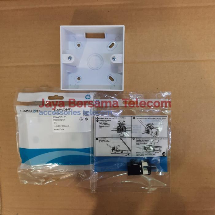 Jual Modular Data Cat.6 Amp Commscope Komplit Faceplate+modular+outbow ...