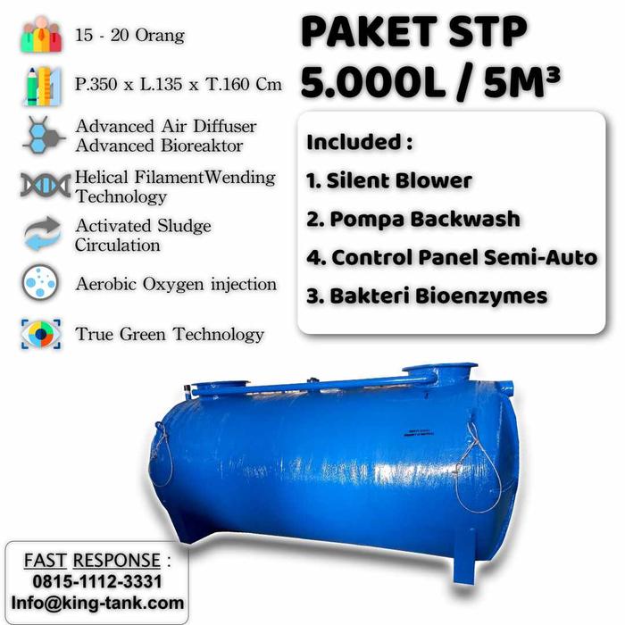 Jual Tangki STP Set Lengkap 5000 liter / 5M3 - BIOTANK INDONESIA - Kab ...