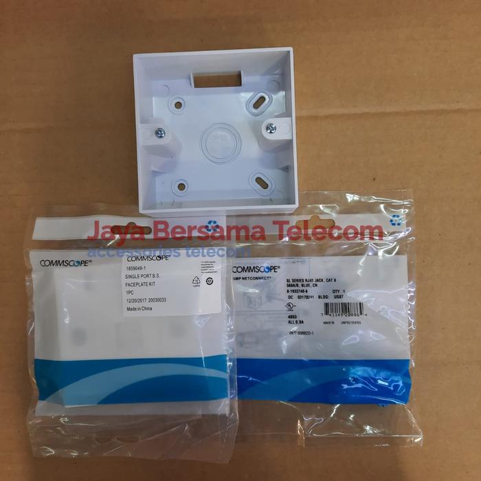 Jual Modular Data Cat.6 Amp Commscope Komplit Faceplate+modular+outbow ...