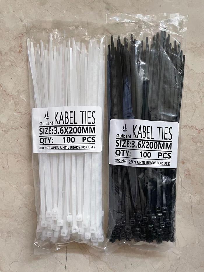 Jual Kabel Ties Cable Tie 3.6 x 200mm (20cm) CV 200 Kualitas baik - Hitam - Jakarta Utara ...