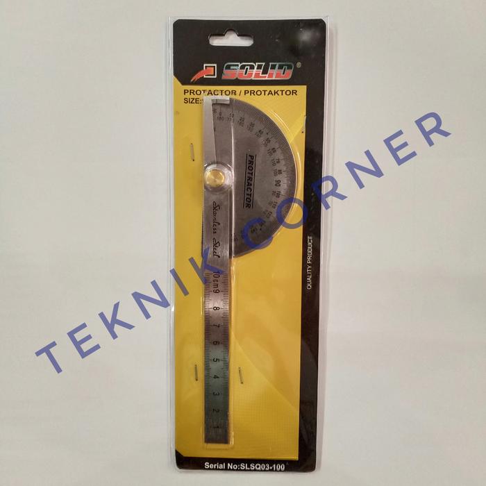 Jual SOLID protaktor 100 mm penggaris busur derajat protactor sudut ...