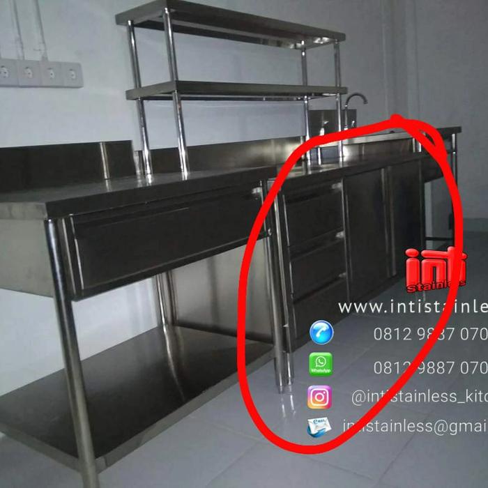Jual Meja Kabinet 3 laci dan 2 pintu swing kitchen set stainless - Kab ...