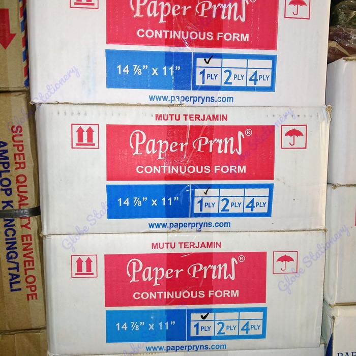 Jual Continuous Form 1 ply 14⅞" x 11" Paper Pryns (CF B1 14 7/8 x11 ...