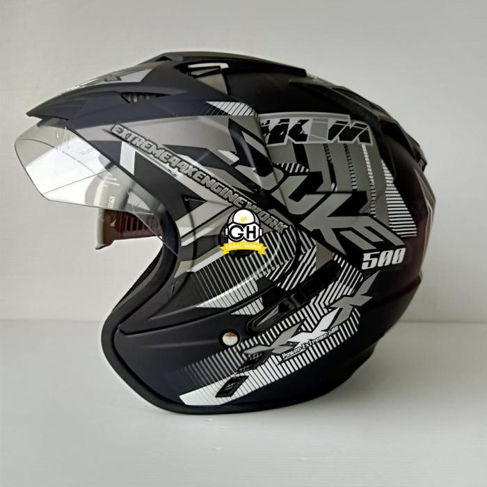 Jual HELM MOTIF DUKE DOUBLE VISOR HALF FACE - GREY - Kota Tangerang ...
