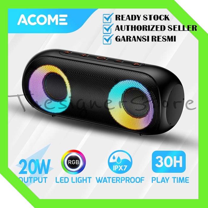 Jual Acome Super Bass Speaker Bluetooth 5.0 20w Ipx7 Rgb Rave Party A20 ...
