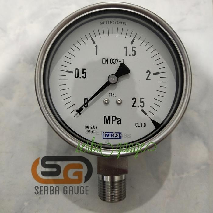Jual Wika Pressure Gauge 0-2,5 MPA 4 inch ss - Jakarta Utara - Serba Gauge | Tokopedia