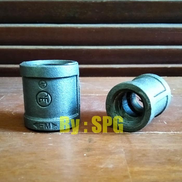 Jual Sok Besi Drat Black Steel 1/2" Socket Fitting Sok Sambungan Pipa ...