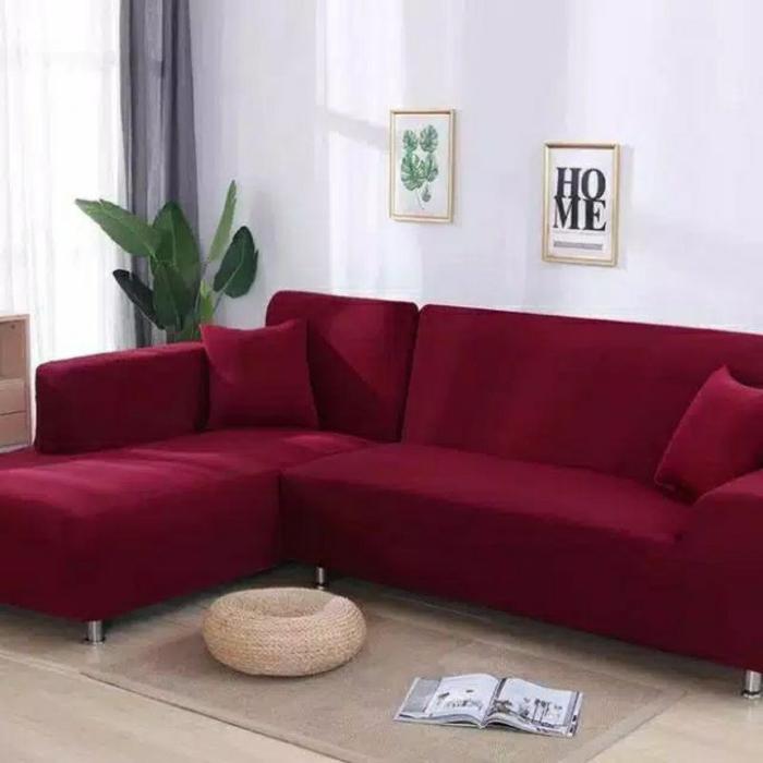 Jual COVER SOFA L SHAPED SIKU SUDUT SARUNG SOFA STRETCH ELASTIS POLOS ...