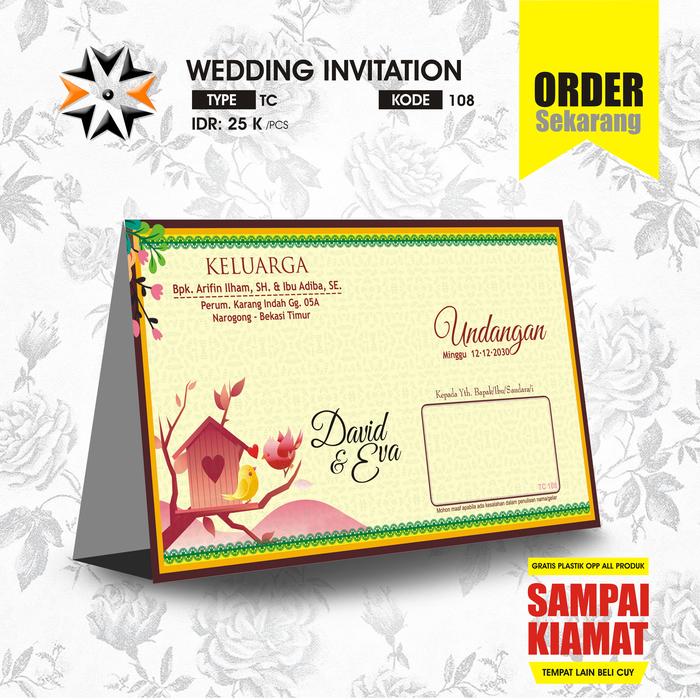 Jual Blangko Undangan Pernikahan / TC 108 / Gratis Plastik OPP - Kab ...