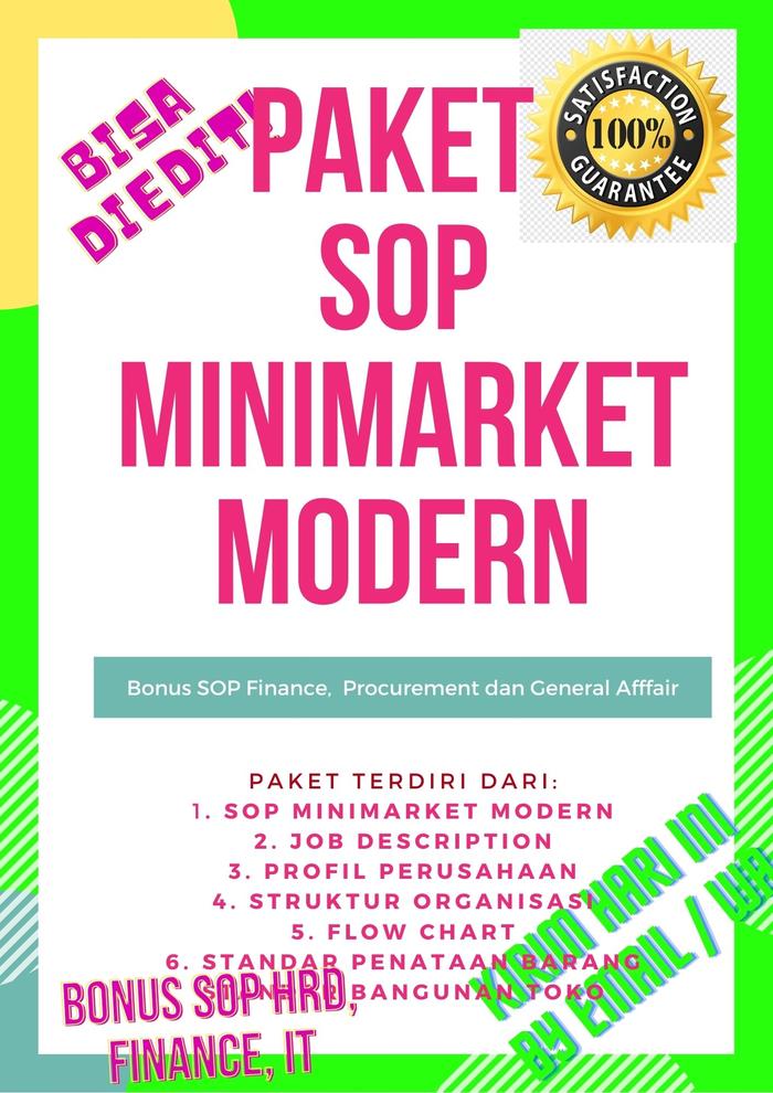 Jual PAKET SOP MINIMARKET + FLOWCHART+JOBDESC+PANDUAN STANDARISASI TOKO ...
