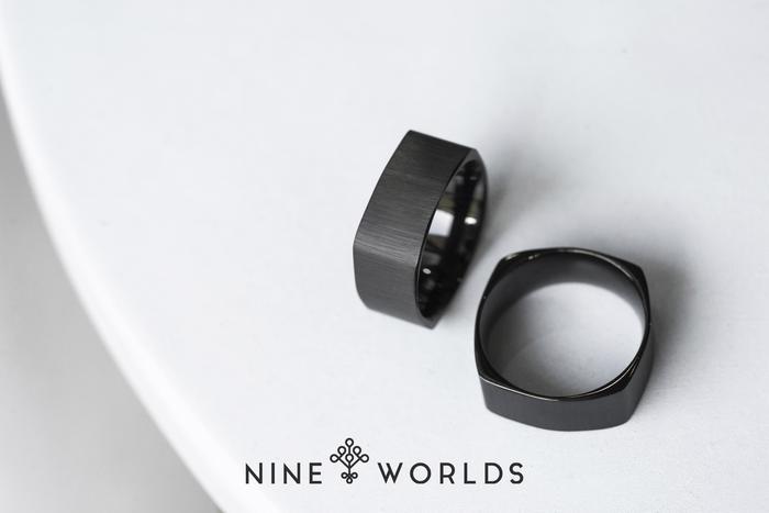 Jual Nine Worlds Rings Cincin Square Black TUNGSTEN Carbide - Jakarta ...