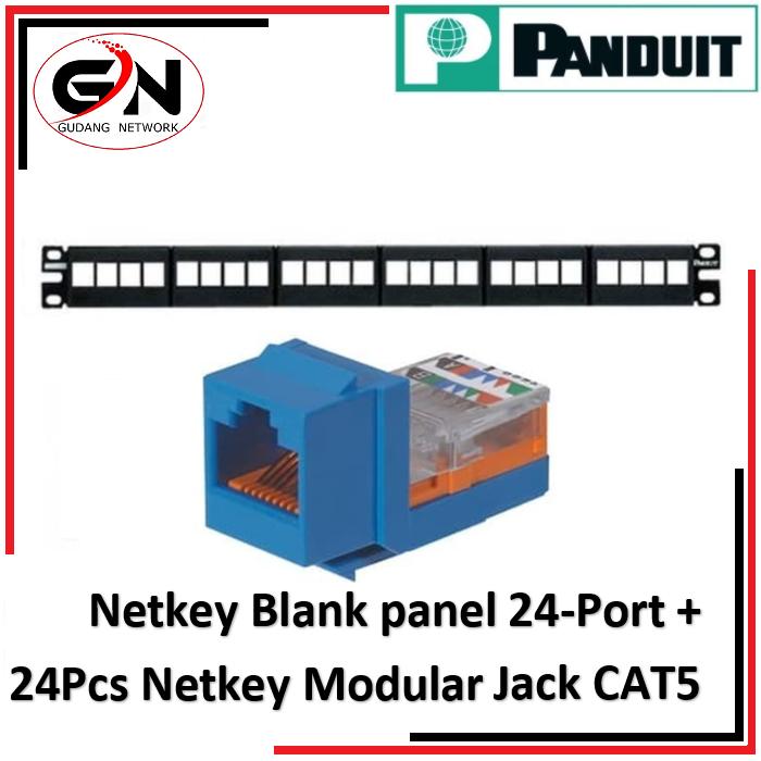 Jual Panduit Netkey Patchpanel NKFP24Y 24 Port + Modular Jack Cat5 ...
